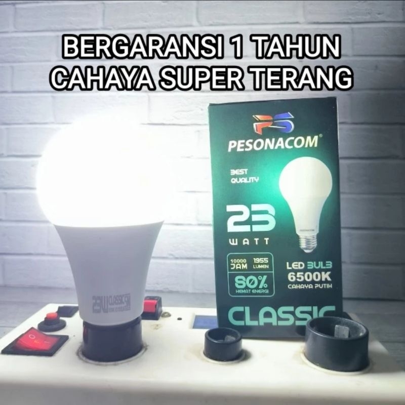 Jual BOHLAM LAMPU LED 23 WATT BULB PESONACOM CAHAYA PUTIH TERANG MURAH ...