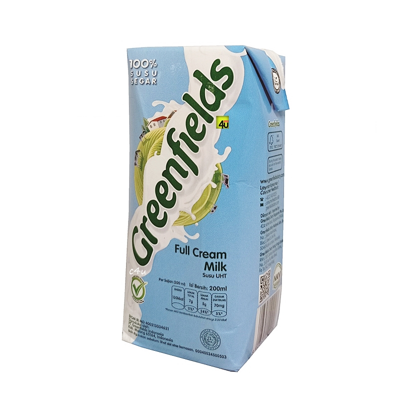 Jual GREENFIELDS UHT FULL CREAM 200 ML | Shopee Indonesia