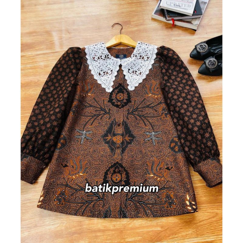 Jual NUSANTARA BATIK KERAH RENDA | Shopee Indonesia