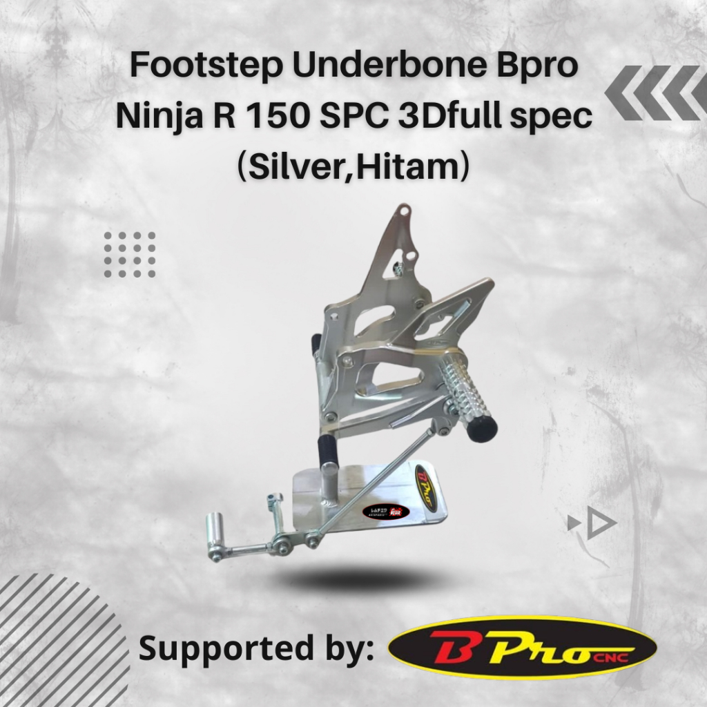 Jual Footstep Underbone Bpro Ninja R /RR/SS SPC 3Dfull spec (Silver ...
