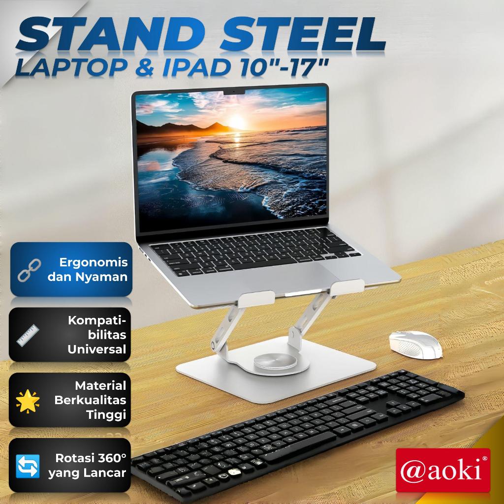 Jual AOKI Laptop Stand dengan 360° Rotasi Base, Penstabil Komputer Ergonomis untuk Meja ...