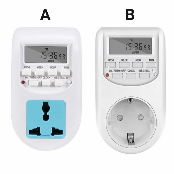 Jual Programmable Digital Timer Switch Multi Socket Stop Kontak 16 Program On/Off EU | Shopee ...
