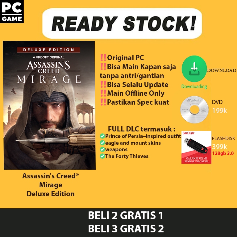 Jual Assassins Creed Mirage Deluxe PC Original | Shopee Indonesia