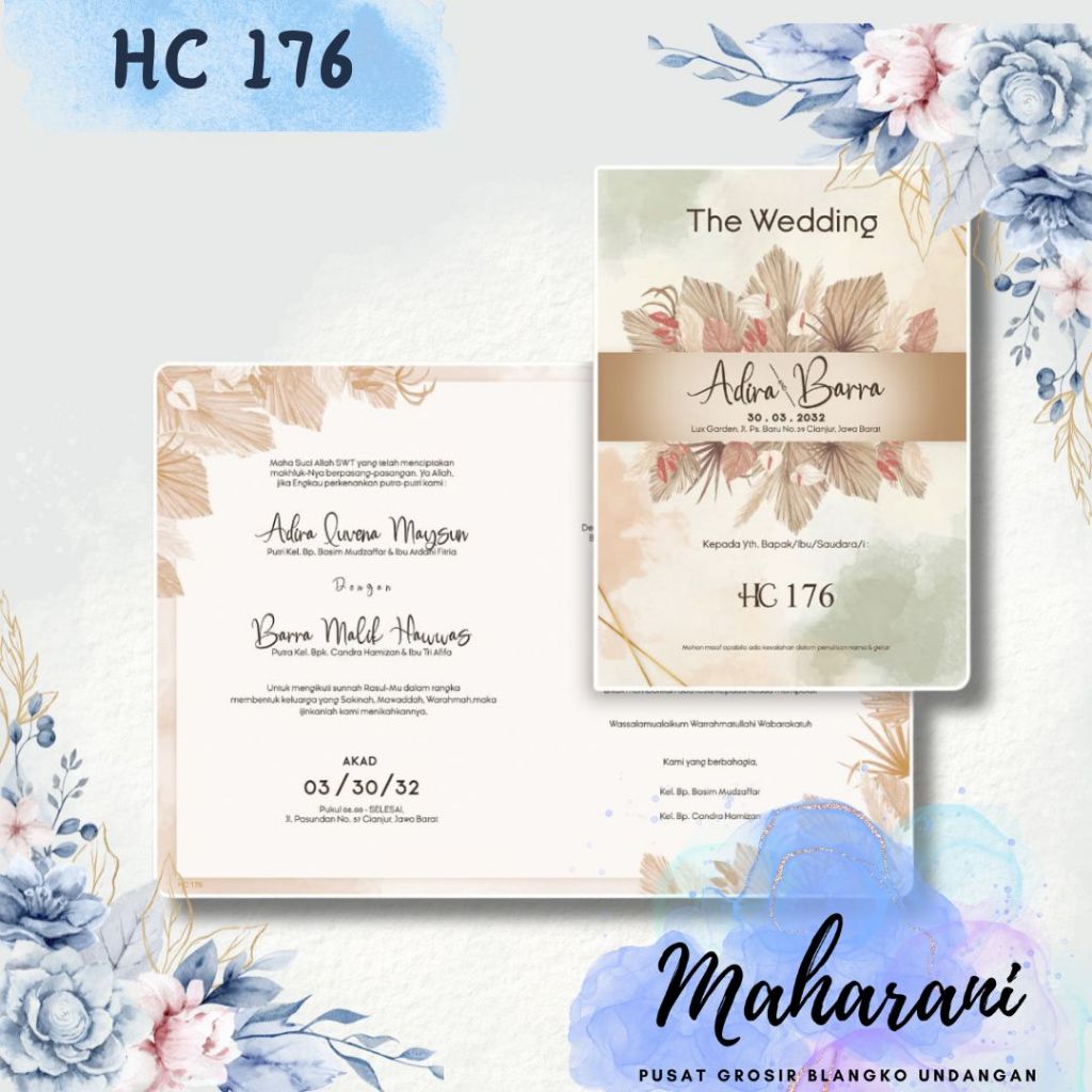Jual Blangko undangan atau kertas undangan pernikahan merek HC 176 dengan bahan kertas BC ...