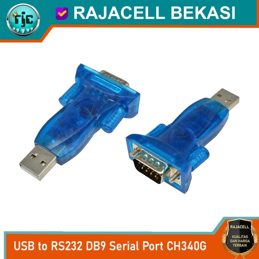 Jual USB to RS232 Converter Port DB9 Serial 9-Pin Chip CH340G | Shopee ...