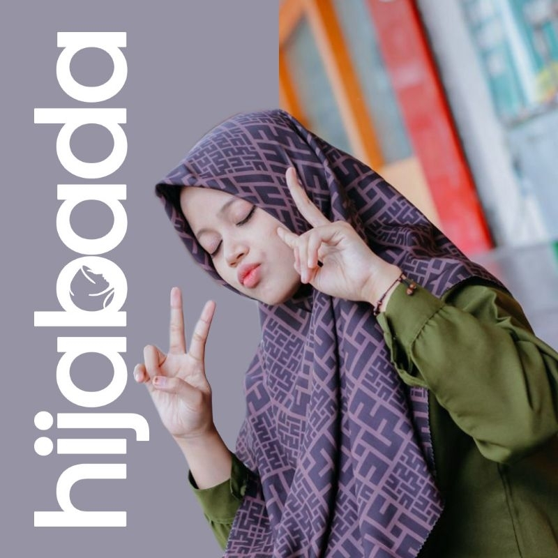 Jual Hijabada Jilbab Monogram Pattern Scarf Hijab Segi Empat Voal Motif ...