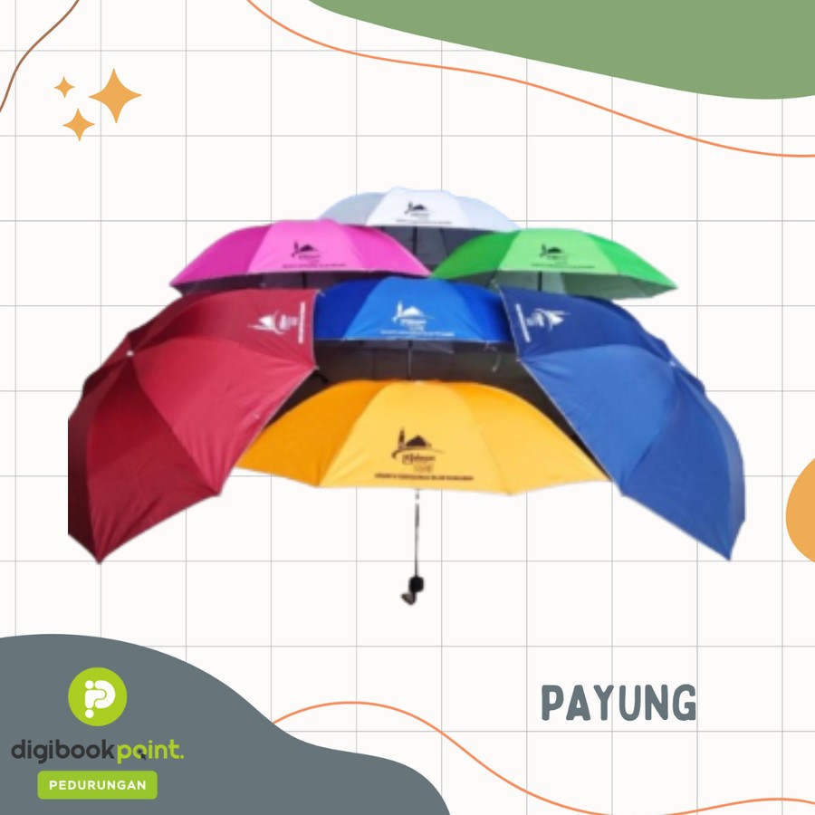 Jual Cetak Payung Custom Lipat 3 - Sablon 4 Titik 1 Warna | Shopee ...