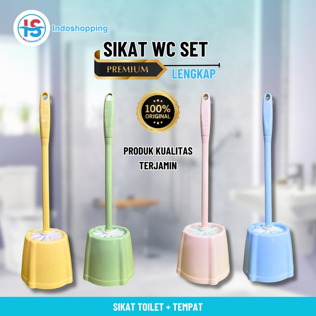 Jual IS - SIKAT WC BULAT + TEMPAT GAGANG PLASTIK SIKAT TOILET KLOSET ...