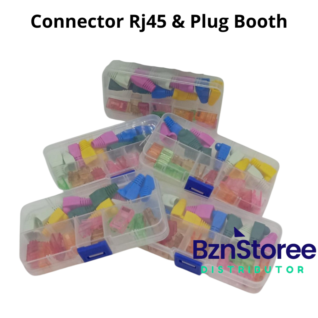 Jual Satu Set Plug Booth Karet & Rj45 Cat Connector Colorful / Plug ...