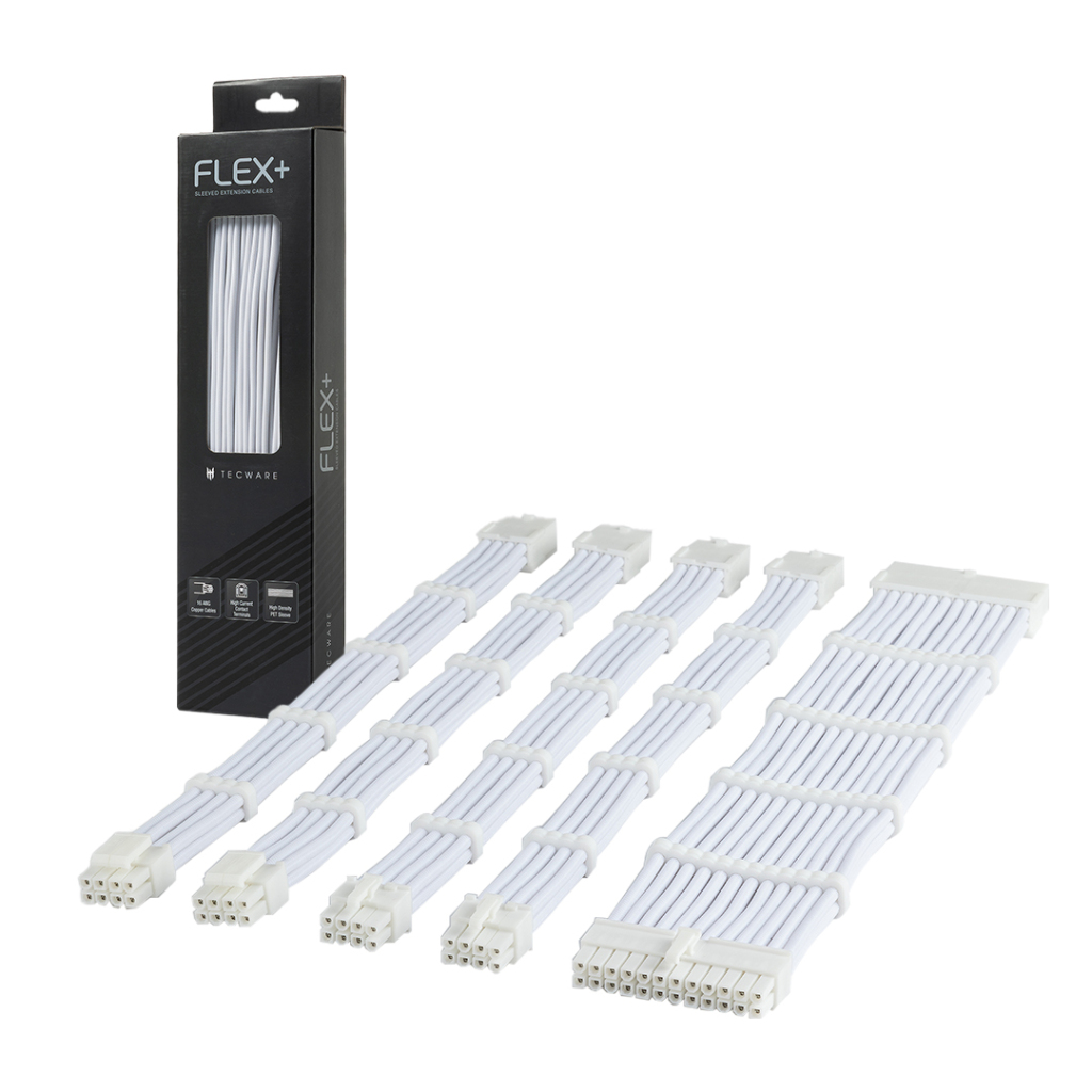 Jual TECWARE FLEX PLUS FULL WHITE PSU EXTENSION SLEEVED CABLE KIT ...