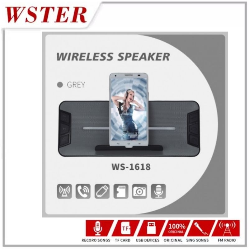 Jual WSTER Original Speaker Karaoke microphone Bluetooth wireless WS-1618 | Shopee Indonesia
