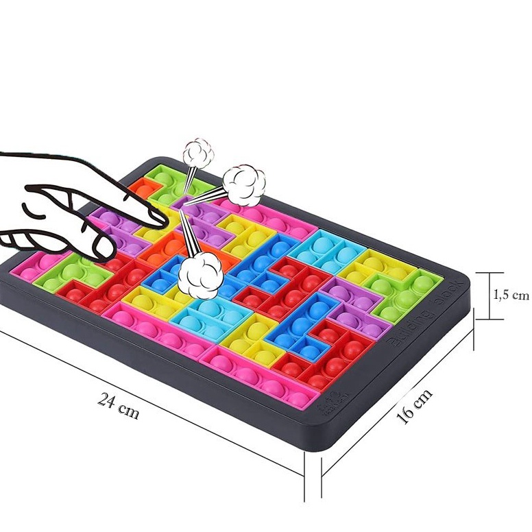 Jual Langsung Beliii Mainan Anak Game Building Block Pop It Tetris 26 ...