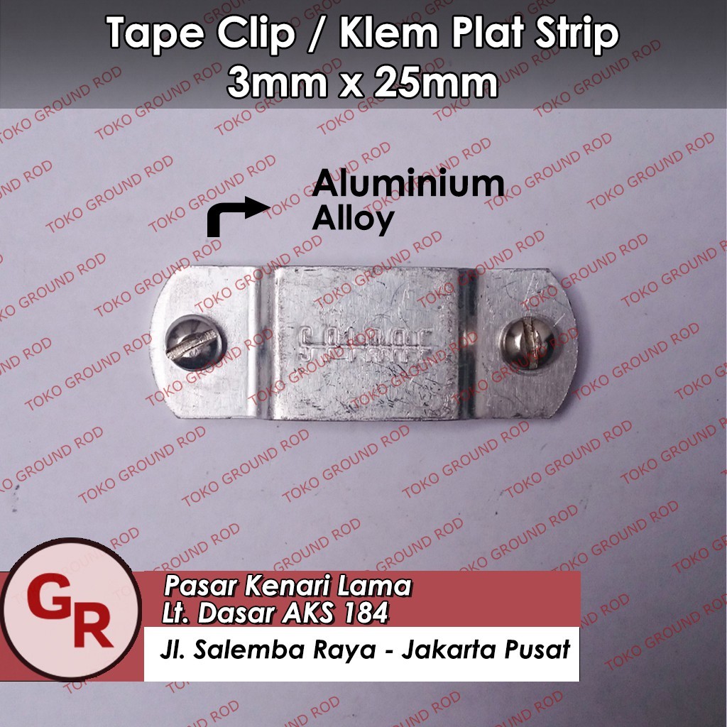Jual 3x25 mm Aluminum Tape Clip / Klem Plat Strip Aluminium Grounding ...