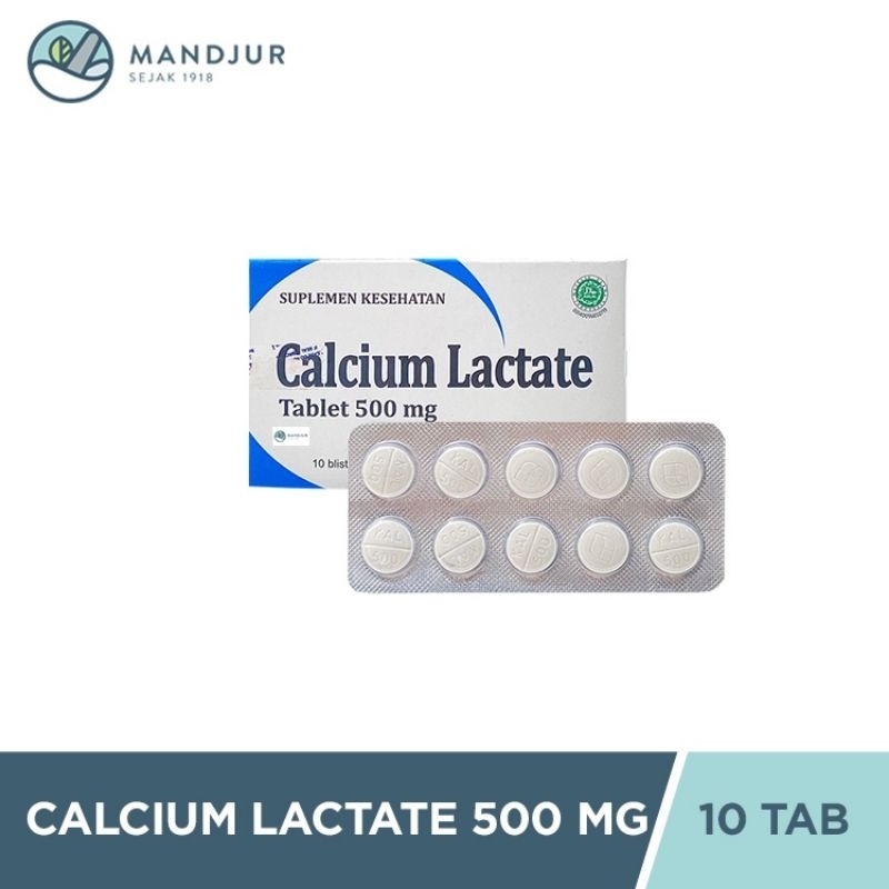 Jual Calcium lactate 500 mg Vitamin Suplemen kalsium isi 10 Tablet ...