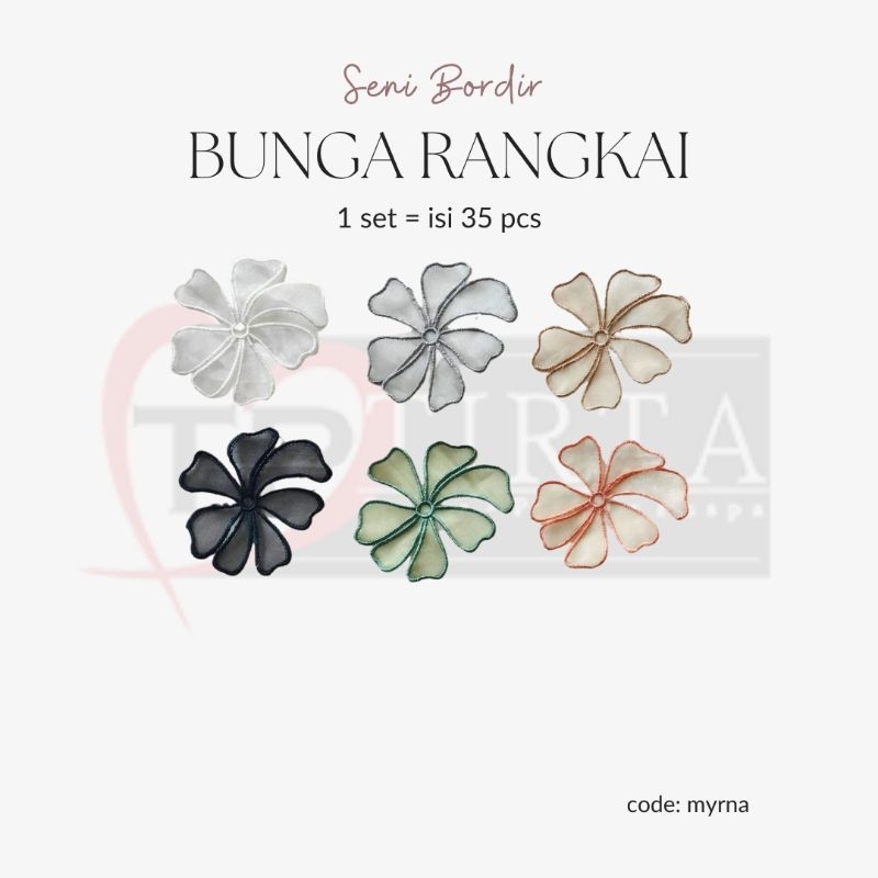 Jual MYRNA, bordir bunga susun/rangkai utk fashion tempelan di jahit ...