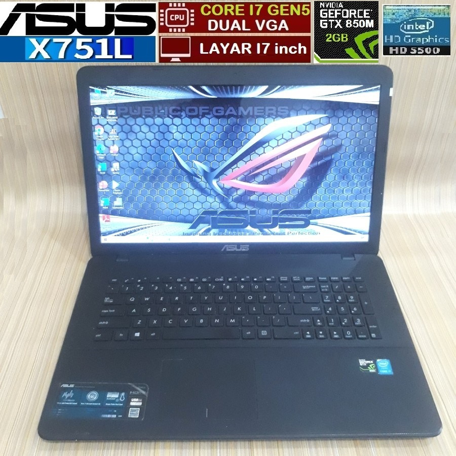 Jual LAPTOP DOBEL VGA ASUS CORE I7 GEN5 NVDIA GEFORCE 2GB DUAL HARDIS RAM 8GB SSD 128GB+HDD ...