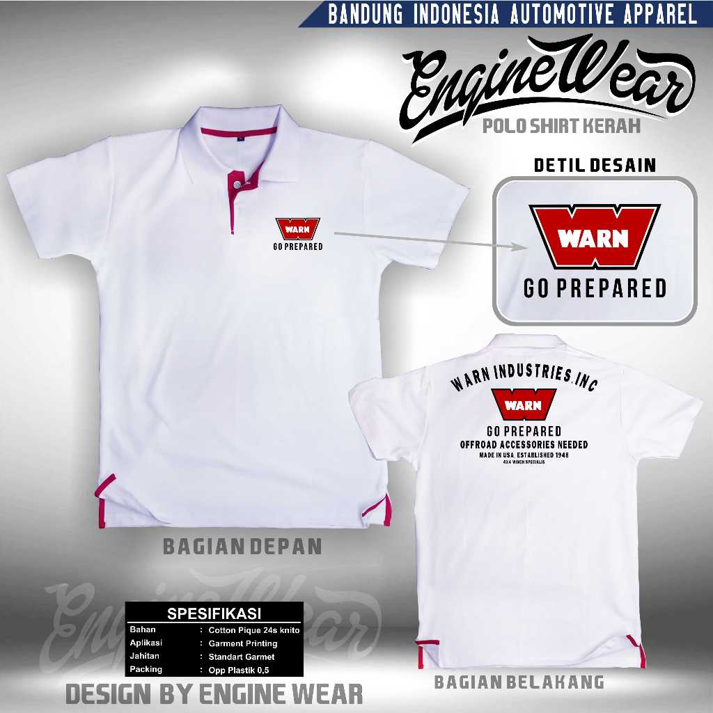 Jual Polo Shirt warn logo Kaos polo jeep Willys Kaos kerah warn JK ...