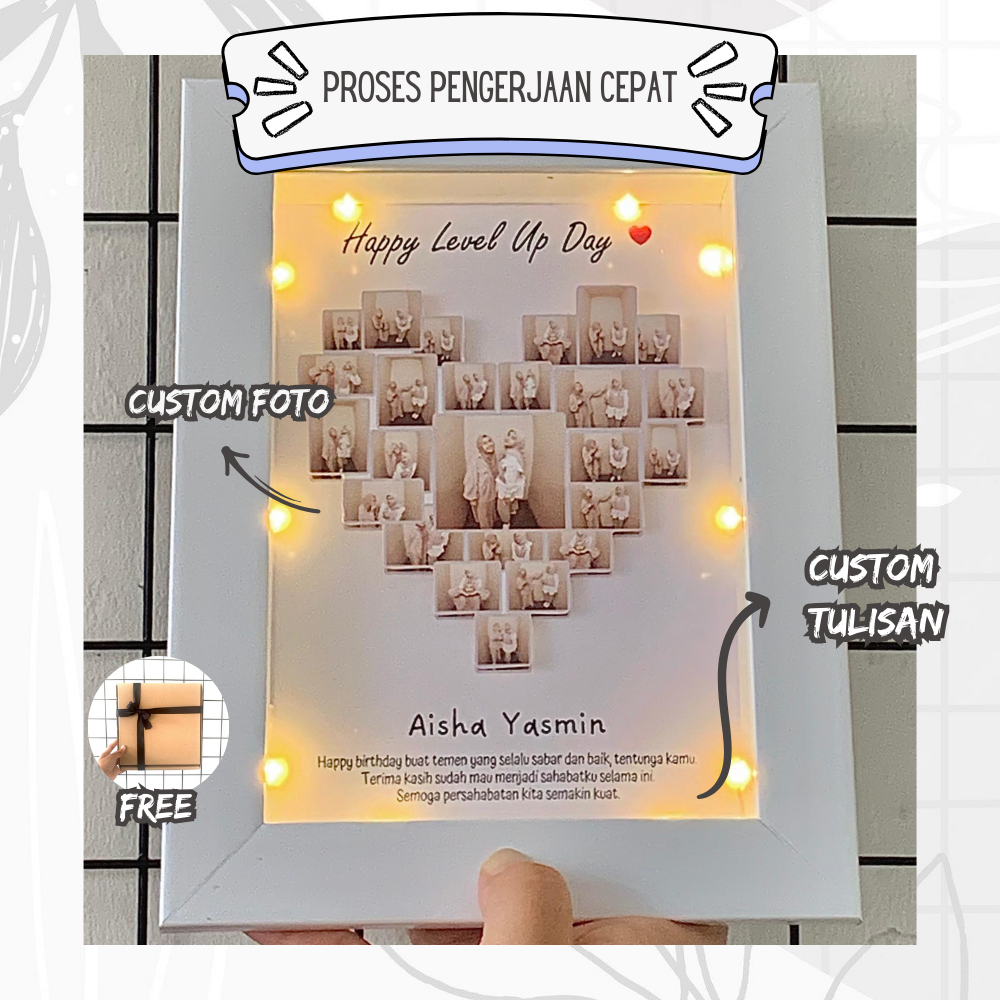 Jual KADO UNIK Foto Frame LOVE 3D Lampu | Kado Anniversary / Wedding / Foto GIFT BOX / Kado ...
