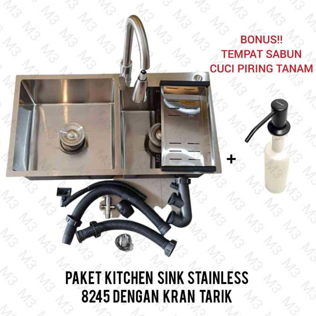Jual (REGULER) PAKET KITCHEN SINK STAINLESS STEEL KING JOHLE 8245 2 ...