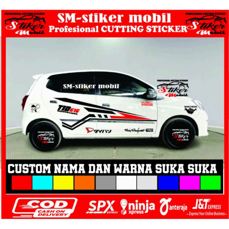 Jual stiker mobil ayla agya brio mobilio honda jazz dll stiker variasi ...