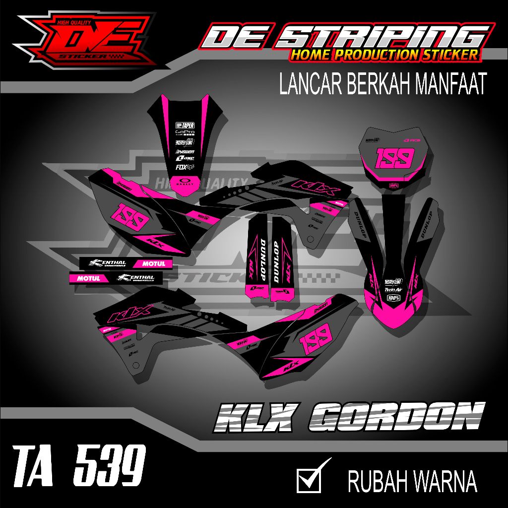 Jual Stiker Decal Fullbody Variasi Motor KLX GORDON Warna Dasar Hitam ...