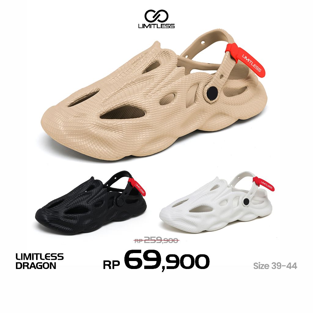 Jual Limitless - Sandal Slip On Pria DRAGON Keren Trendy Sepatu Sendal ...