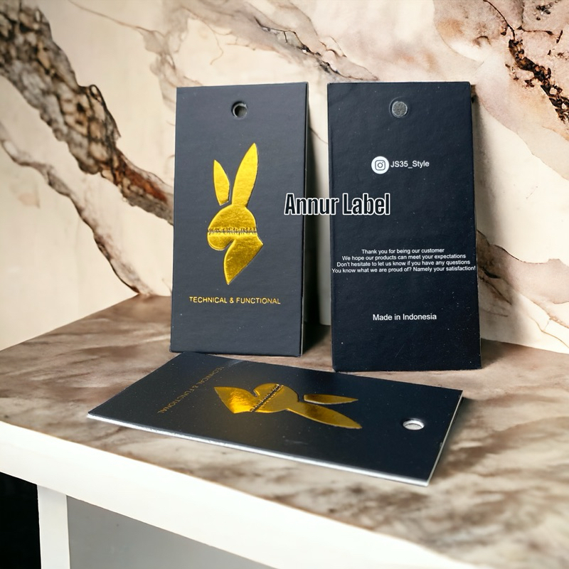 Jual Hangtag foil embos hangtag baju handtag custom tebal 700gsm hang ...