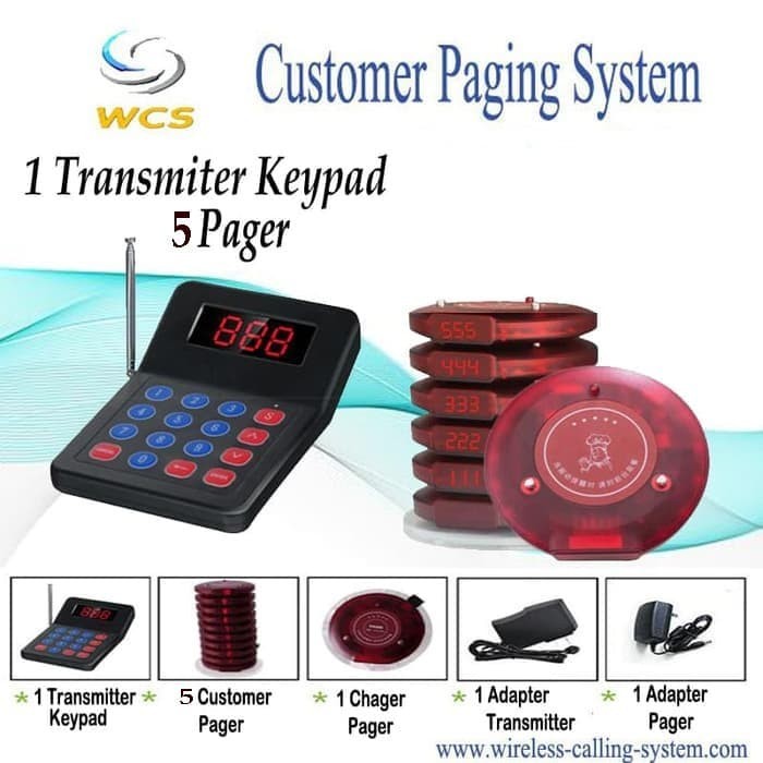 Jual Customer Paging System ( 1 Transmiter 5 Pager) | Shopee Indonesia