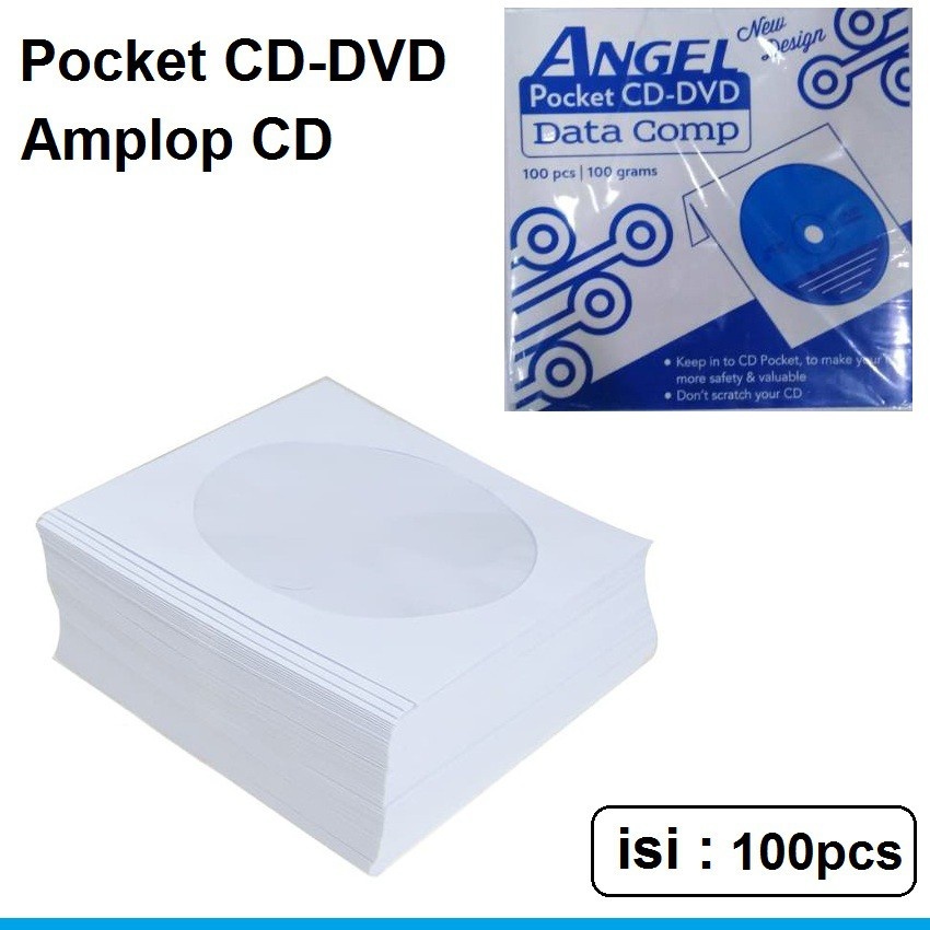 Jual AMPLOP CD KERTAS / AMPLOP DVD KERTAS MERK ANGEL ISI 100 pcs ...
