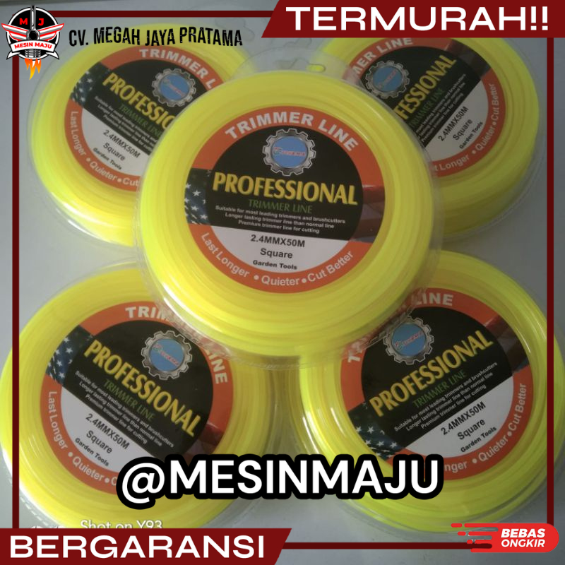 Jual SENAR POTONG RUMPUT 50 METER 2,4 MM BENTUK KOTAK / senar potong ...