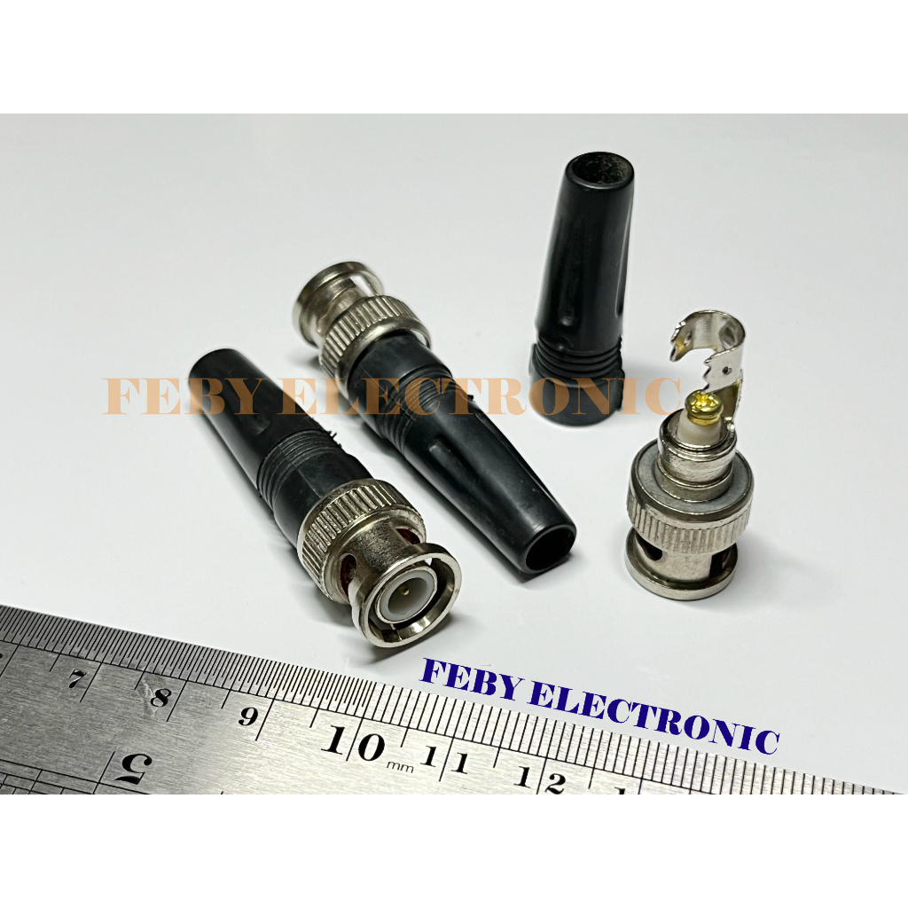 Jual Jack Konektor BNC PVC Karet Coaxial RG59 RG6 Tanpa Solder untuk CCTV | Shopee Indonesia