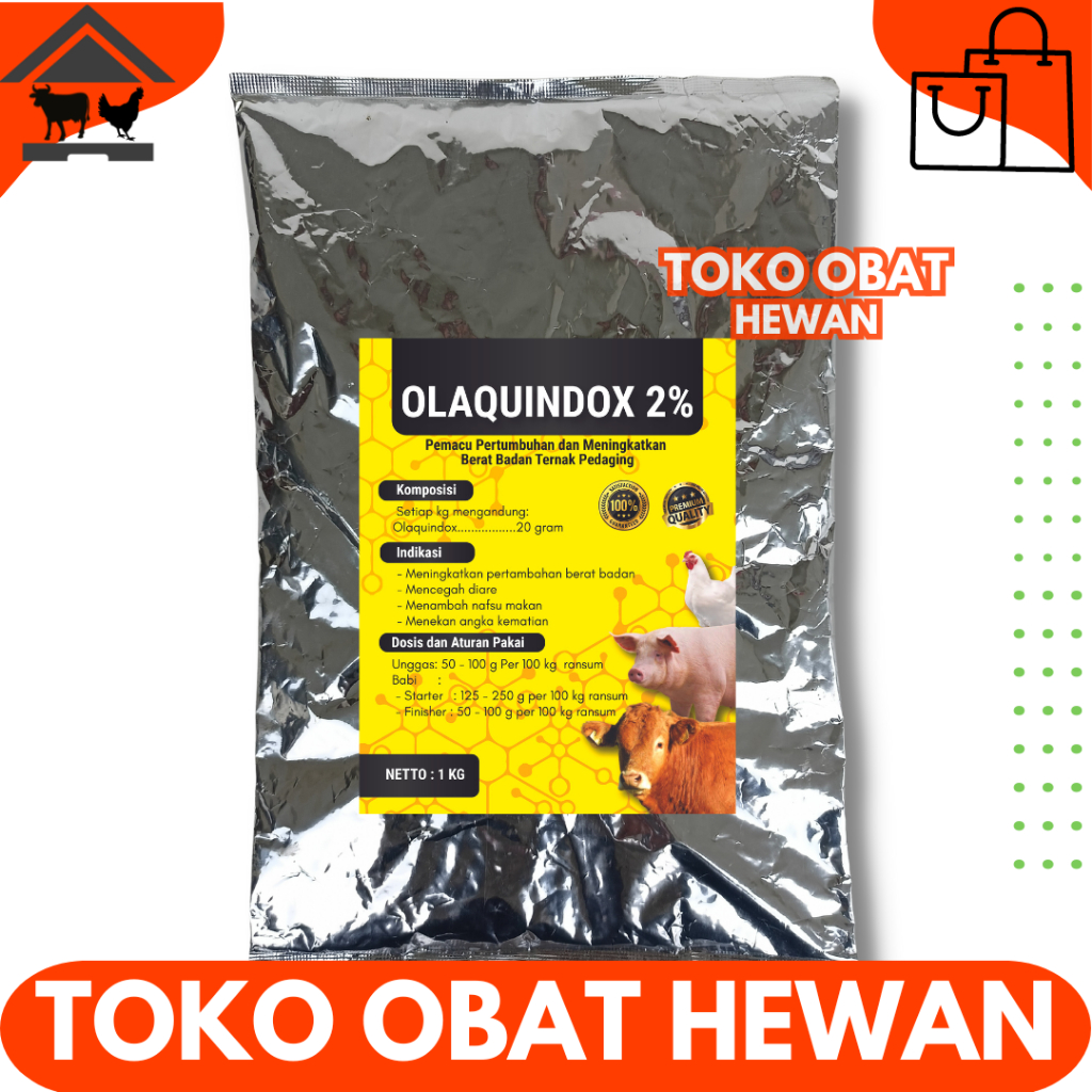 Jual OLAQUINDOX 2% 1 KG - Premix AGP broiler Ayam Pedaging Layer Babi ...