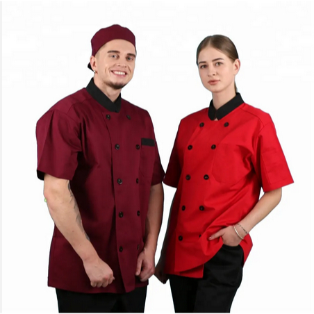 Jual Baju Chef Kemeja Lengan Pendek Koki Pria Wanita Seragam Masak ...
