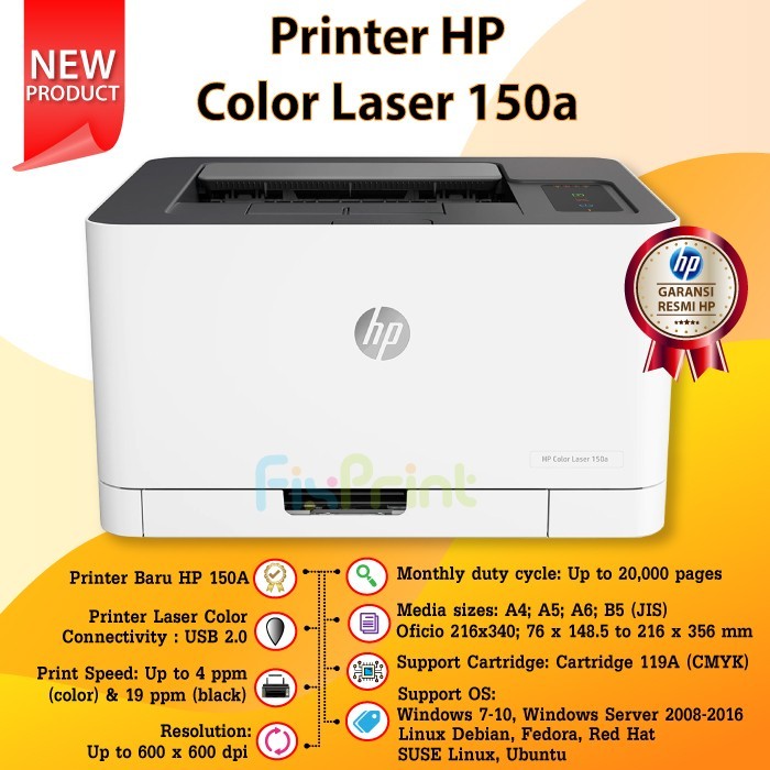 Jual Printer HP Laser Color A4 150A Color LaserJet M150A Garansi Resmi ...