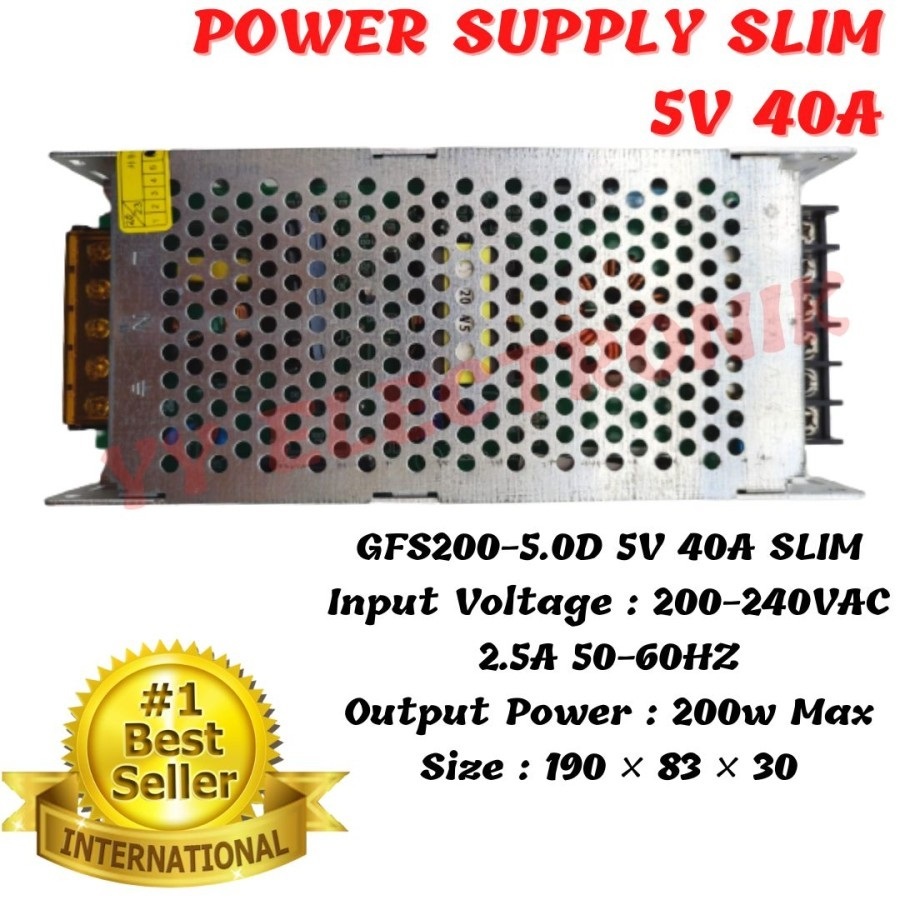 Jual POWER SUPPLY RUNNING TEXT SLIM ADAPTOR 5V 40A B | Shopee Indonesia