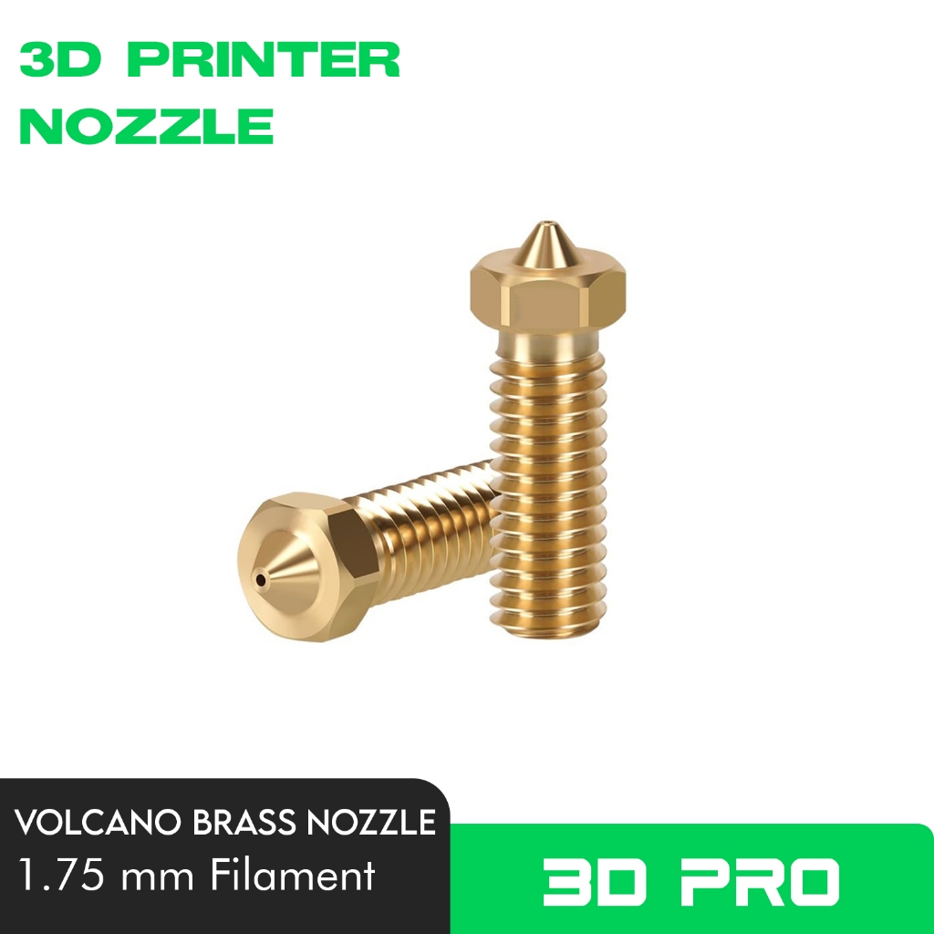 Jual 3D Printer Brass Volcano E3D Nozzle 0.2mm 0.4mm 0.6mm 0.8mm 1mm ...