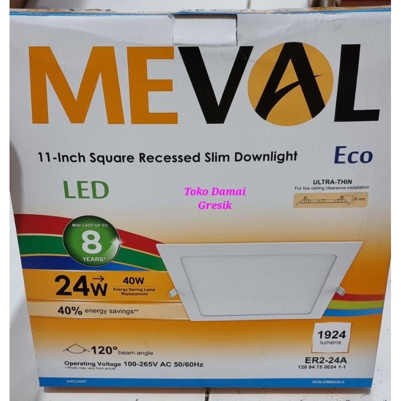 Jual Meval Led panel slim downlight inbow tanam 24W kotak eco slim 11 ...