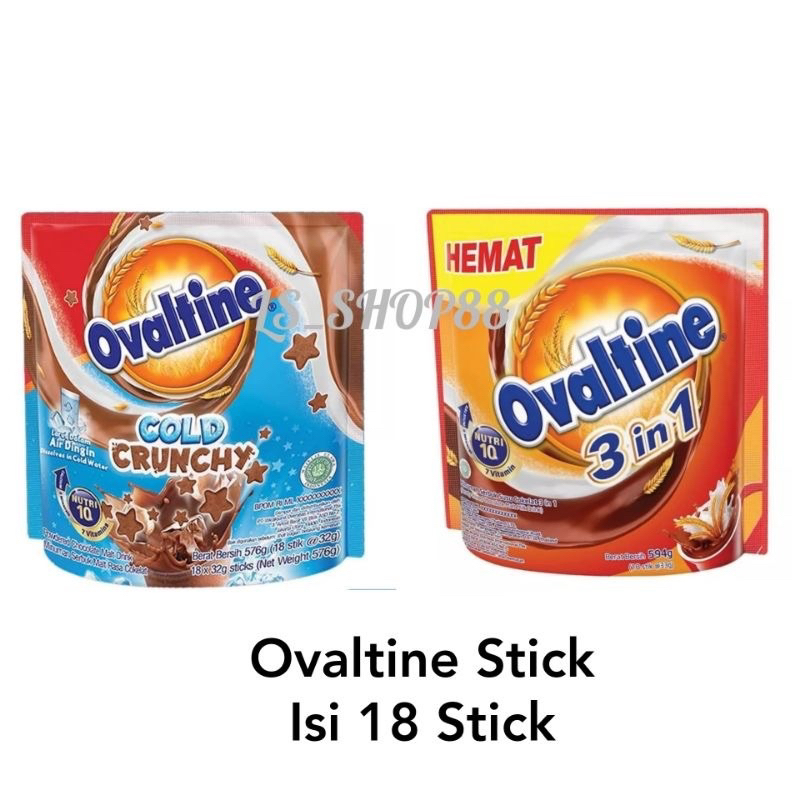 Jual OVALTINE Chocolate 3 in 1 ( 18 stick @33g ) , OVALTINE COLD ...