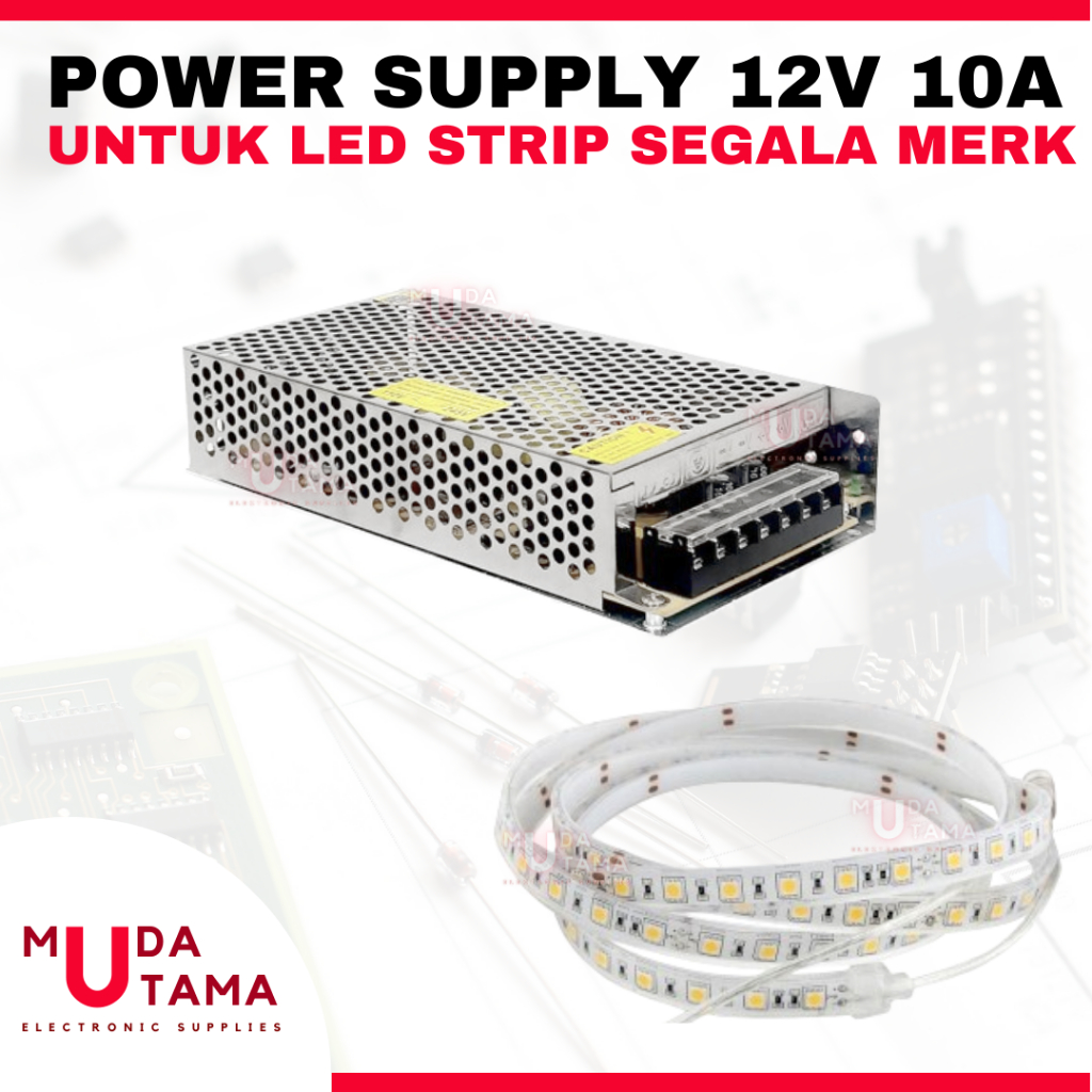 Jual Power Supply LED STRIP 12V 10A HIGH QUALITY | Adaptor LED STRIP 12V 10A | Trafo Switching ...