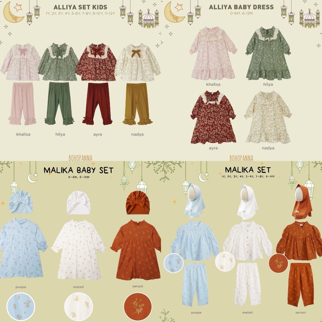 Jual RAYA COLLECTION - BOHOPANNA ALLIYA SET MALIKA SET - Baby dan Kids - Baju Muslim Gamis Anak ...