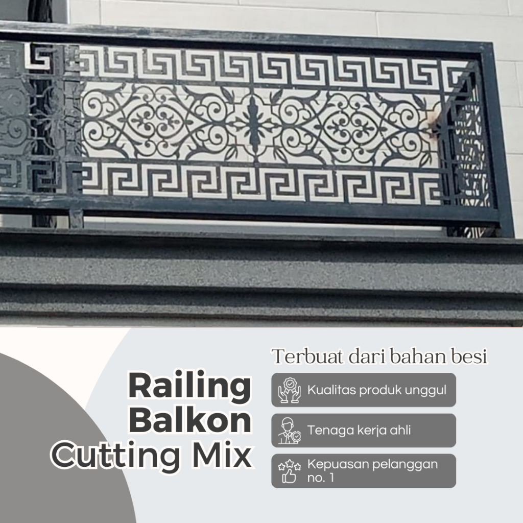 Jual Railing Teralis Balkon Besi Cutting Laser Motif Mix Desain ...