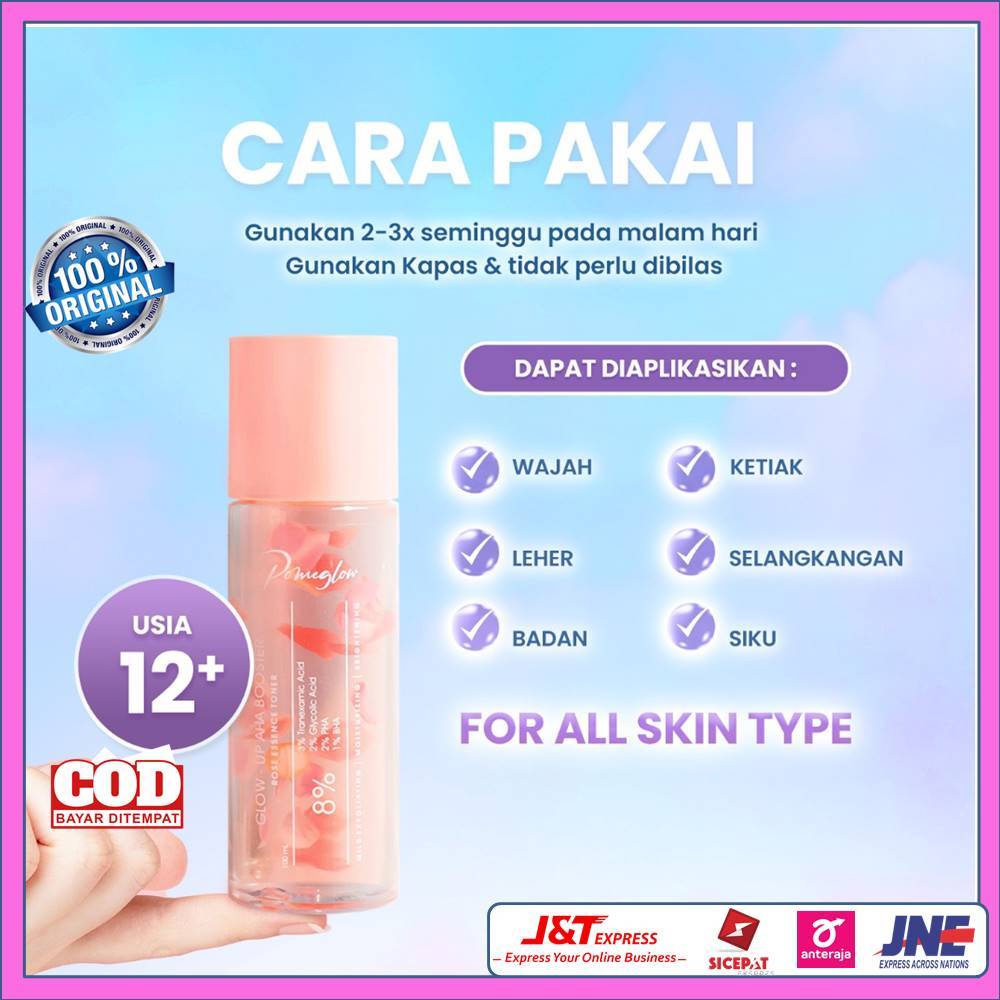 Jual Pomeglow Exfoliasi Glow Up AHA Booster Exfoliating Toner ...