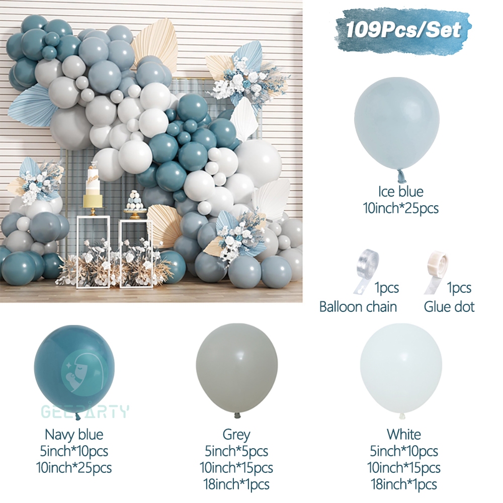 Jual GeeParty Biru Matte Retro Set Confetti Balon Set Metalik Untuk ...
