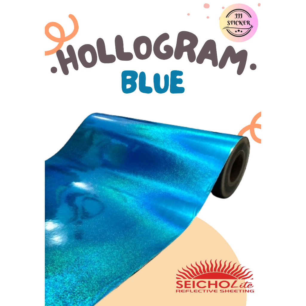 Jual (METERAN) Stiker Skotlet Hollogram Warna Blue (60cm x 10m ...