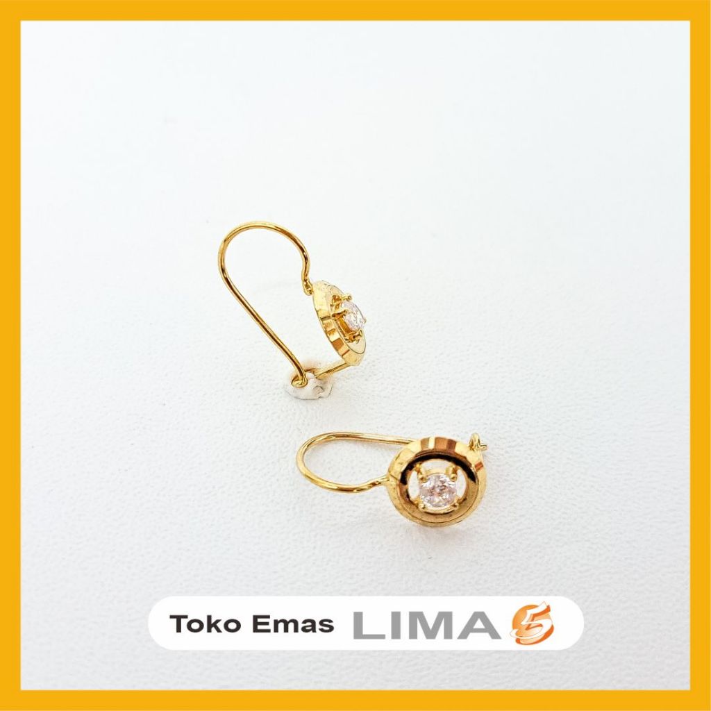 Jual Anting One Diamond Emas Muda Kuning 6K American Diamond Toko Emas ...