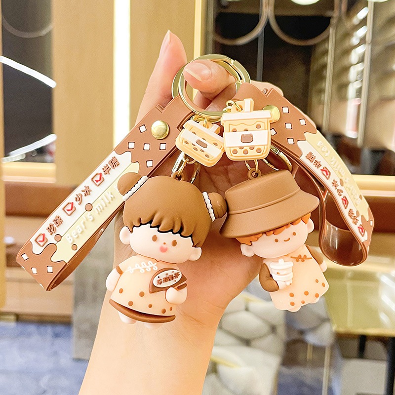Jual Gantungan Kunci Couple Milk Tea Keychain Karakter Boneka Pasangan ...