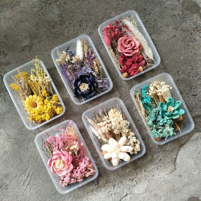 Jual PAKET BUNGA KERING BOX WARNA EDEL kering box bunga mahar bunga ...