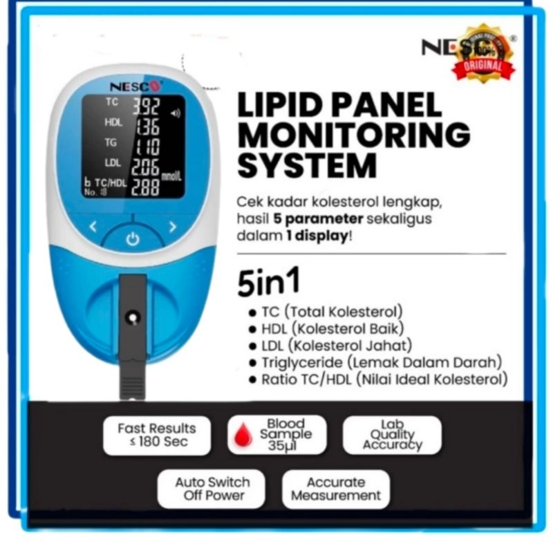 Jual LIPID NESCO/LIPID PANEL MONITORING/ ALAT CEK KOLESTEROL LENGKAP 5 ...