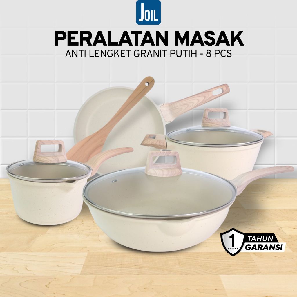 Jual Set Panci Wajan Dapur Premium 8 Pcs - Joil Eleganza Marble Granit ...