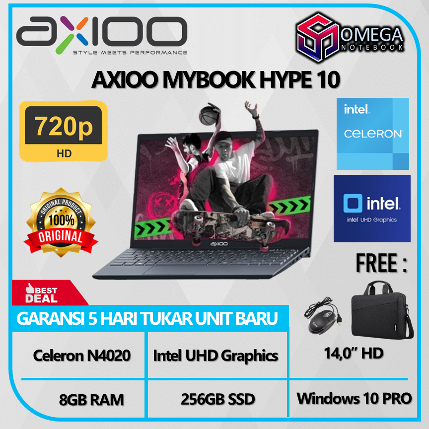 Jual LAPTOP AXIOO HYPE 10 N4020 8GB 256GB UHD 14,0HD Windows 10 Pro | Shopee Indonesia